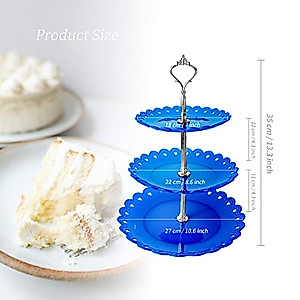 2 Set of Plastic 3-Tier Cupcake Stand Cupcake Holder,Desert Stands Set,Tiered Serving Tray, Cupcake Tower Display Dessert Cookie Candy Buffet Holder for Tea Party, Baby Shower and Wedding Carnival