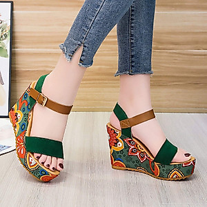 ZHOUXINGB Sandalias para Mujer Elegantes, Womens Business Casual Shoes Formal Sandals Plus Size Water Sandals Arch Support Shoes Hiking Booties Workout Comfy Shoes for Women Green