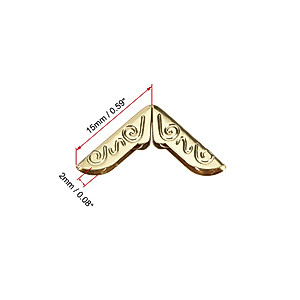 uxcell Metal Book Corner Protectors Edge Cover Guard 15 X 15 X 2mm Gold Tone 30pcs
