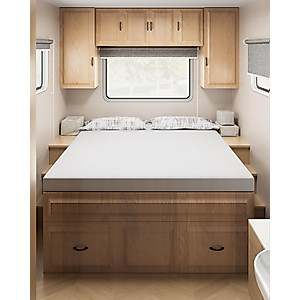 Ferlizer 4" [RV Twin] Memory Foam Mattress Topper for RV & Bunk Bed with Ultra Soft Cover, CertiPUR-US Certified, 28"*75"