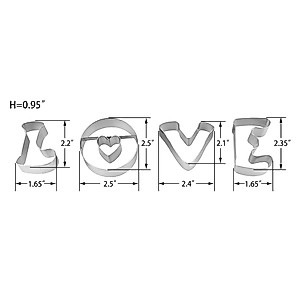 LOVE Cookie Cutter Set - Valentine Cookie Cutters,LOVE Shape Valentines Cookie Cutters for Baking,LOVE Set for Sandwich Cutter,Biscuit Cutter,Pastry Cutter(Valentines Day Cookie Cutters)