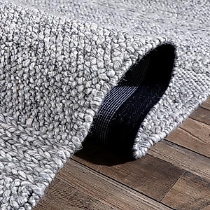 Catia Curated Home Interiors - Clara Collection - Handwoven Wool Area Rug Soft, Living Room, Bedroom. Non Slip. Modern Textured Neutral Farmhouse Contemporary Carpet. 6 x 9 Grey. Home Decor Aesthetic