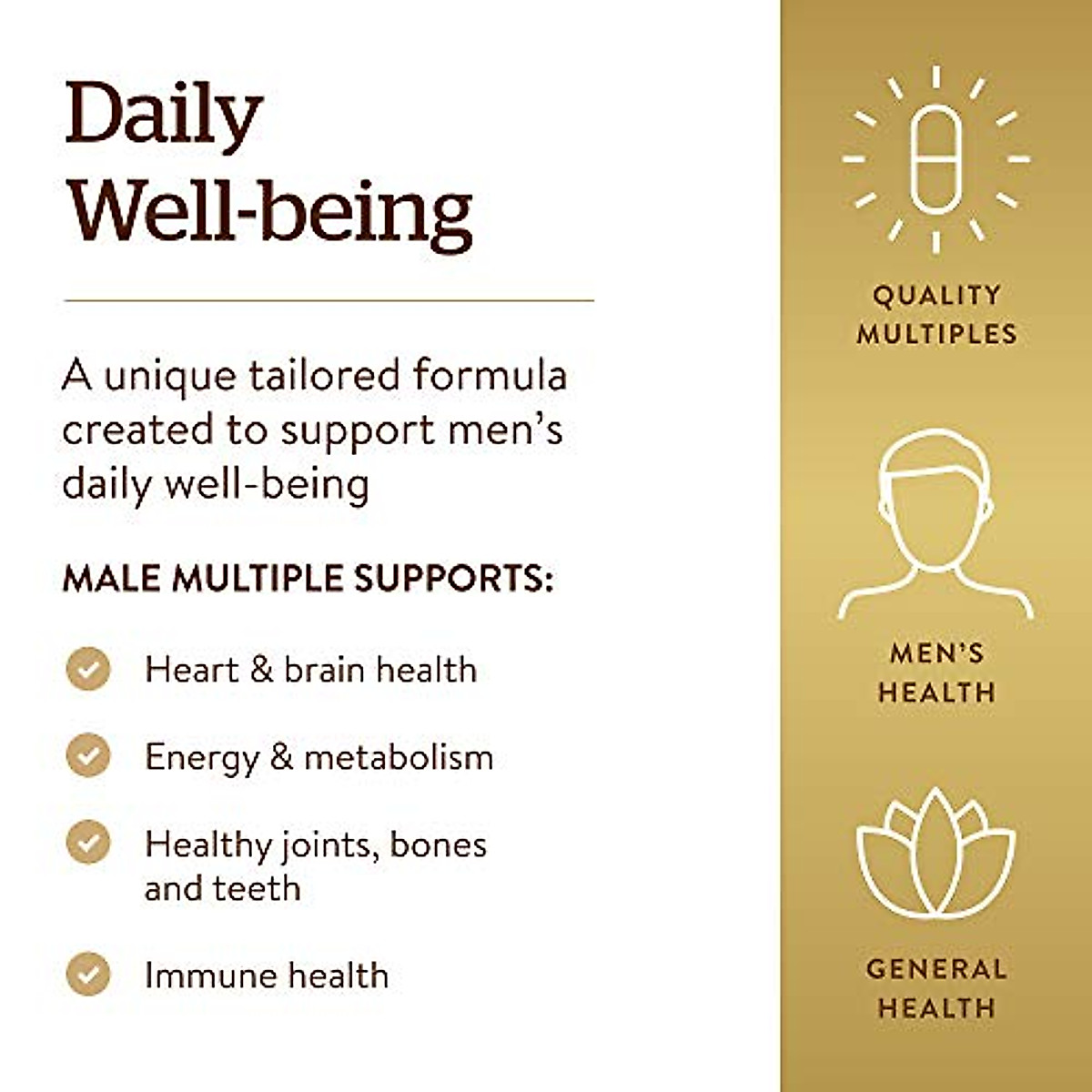 Solgar Male Multiple, 60 Tablets - Multivitamin, Mineral & Herbal Formula for Men - Advanced Phytonutrient - Vegan, Gluten Free, Dairy Free - 20 Servings