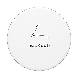 Minimal Pisces Lettering Astrology Zodiac Sign PopSockets PopGrip: Swappable Grip for Phones & Tablets