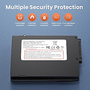 4620mAh TC77 Battery Replacement for Zebra Symbol Motorola TC70 TC72 TC75 TC77 TC700h TC700k TC720l TC75x TC75EK TC75AH TC75GK TC700H TC700K TC77HL BT-000318 Wireless Barcode Scanner