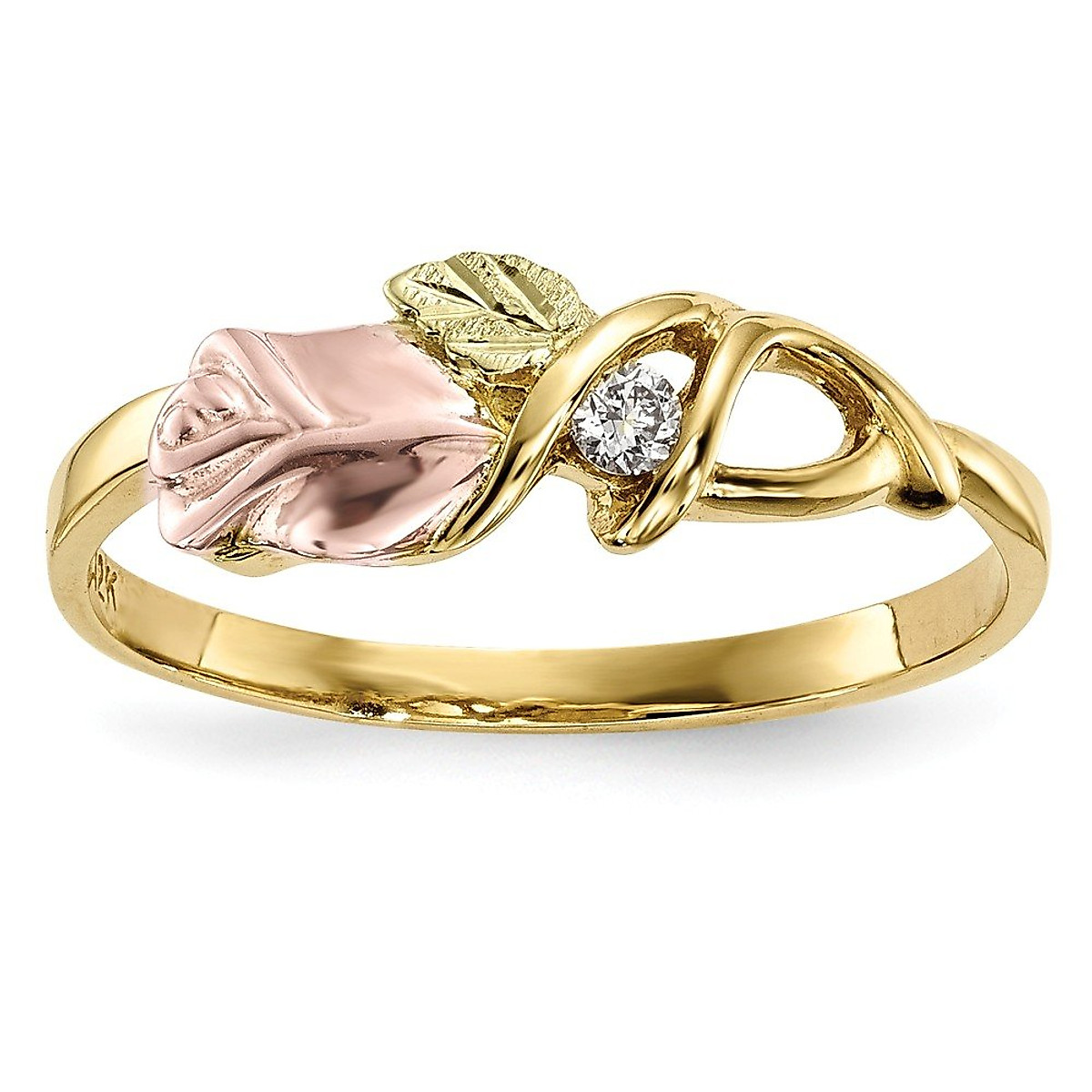 Jewels By Lux 10k Yellow Gold and White Gold Black Hills Gold Diamond Ring