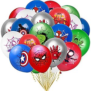 12" 50PCS Superhero Balloons,Avenge them party Decorations,Spider Party Supplies