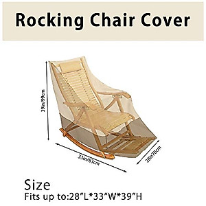 2 PCS Patio Chair Covers, Heavy Duty and Waterproof 420D Outdoor Rocking Chair Cover All-Weather Furniture Protector 28" W x 33" Deep x 39" H (2 Pack)