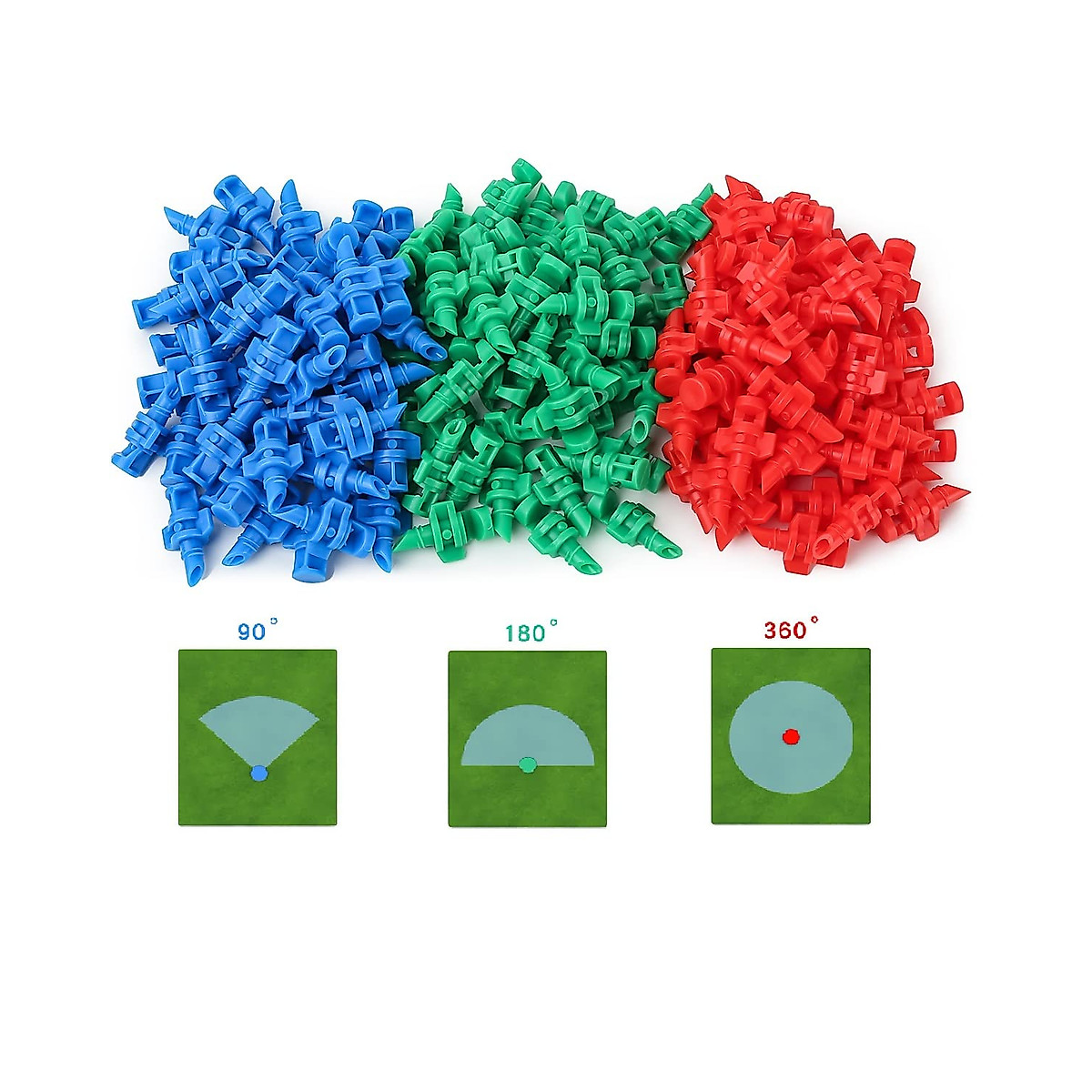 La Farah 150pcs 90/180/360 Degree Polyethylene (PE) Micro Sprayer Refraction Automizing Sprinkler Nozzle Irrigation System Garden Lawn Plant Irrigation Water Sprinkler