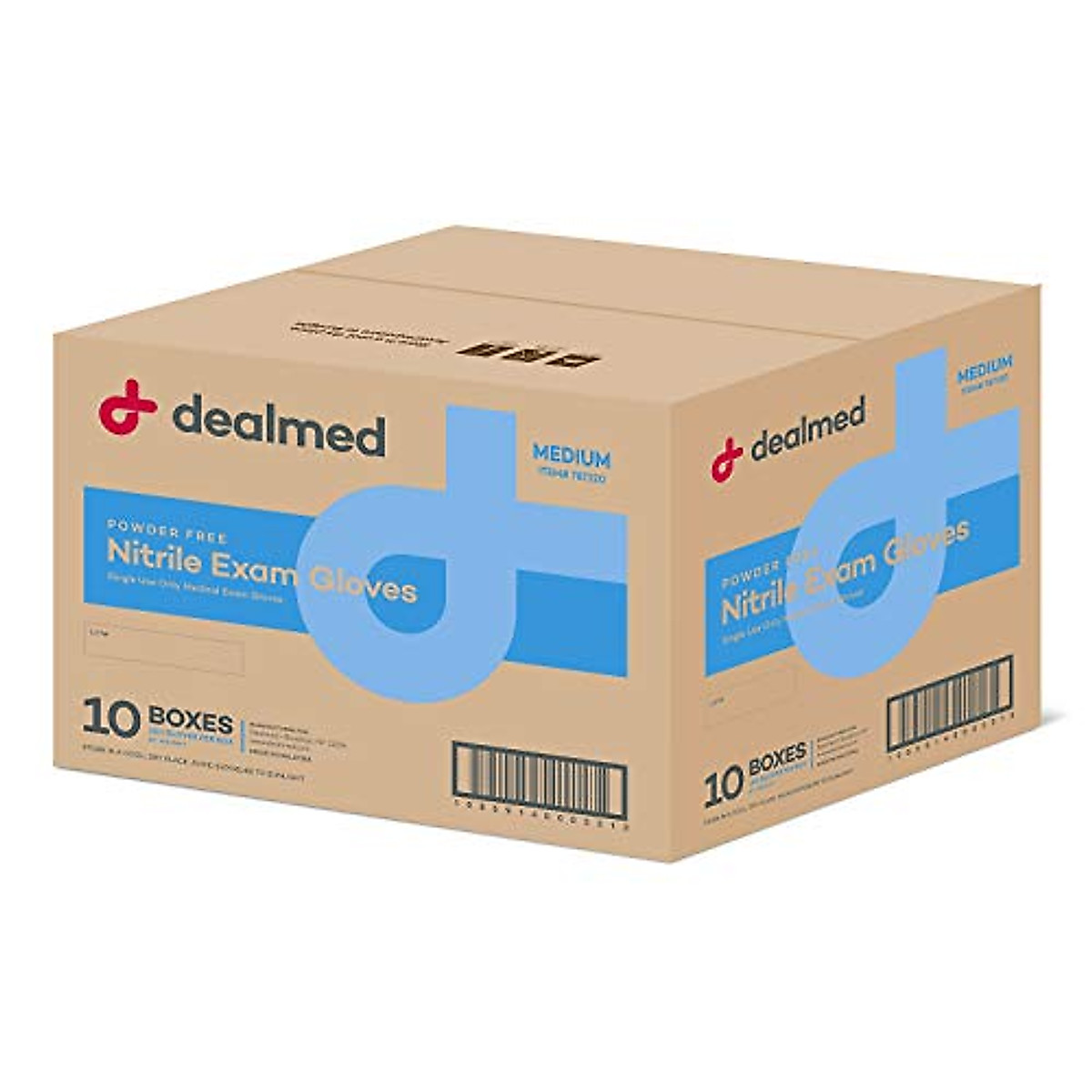 Dealmed Nitrile Medical Exam Gloves, Disposable Latex Free, Medium, 100 ct. (Pack of 10)