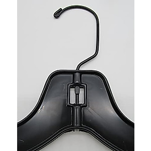 NAHANCO 2500BH Plastic Shirt/Dress Hangers with Black Swivel Hook, Heavy Weight, 17", Black (Pack of 100)