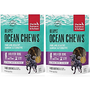The Honest Kitchen Beams Fish Skin Treat - Dehydrated Grain Free Fish Skins Dog Chew, Talls 12 oz