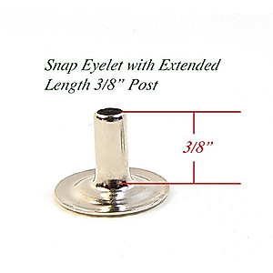 Snap Fastener Extended Length Cap has a 1/4" Post/Eyelet has a 3/8" Post - Select The Quantity That You Need (10 Piece Set)
