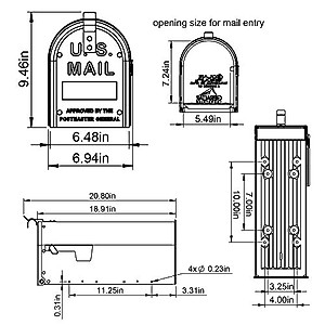 Gibraltar Mailboxes ADM11W01 Admiral Mailbox, Medium, Textured White