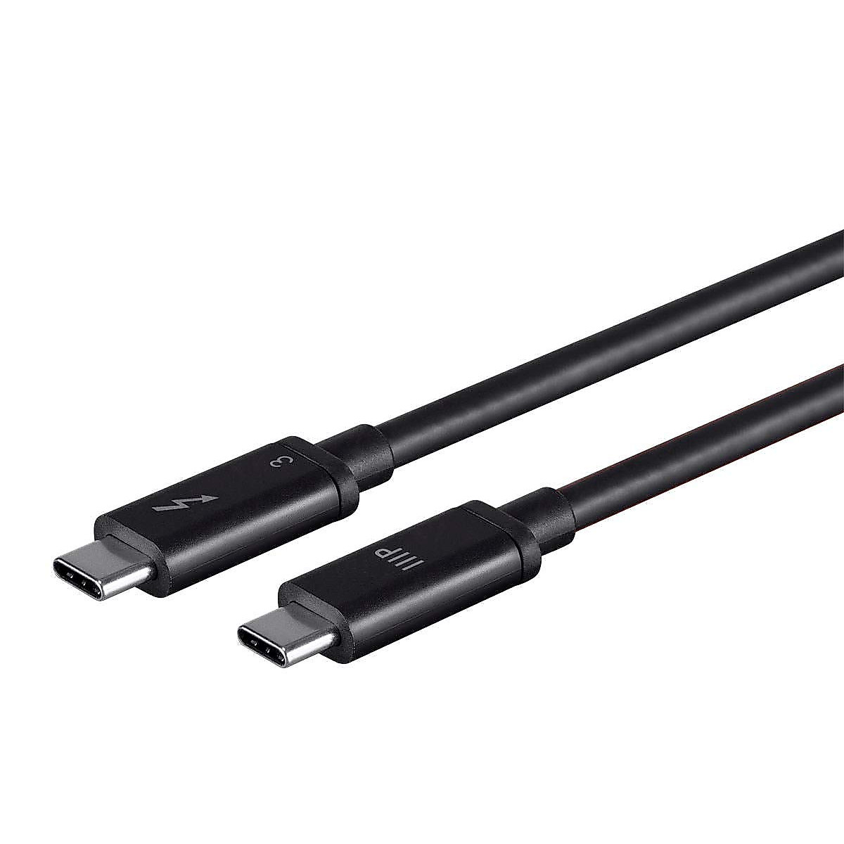 Monoprice USB & Lightning Cable - 0.5 Meter - Black | C18004GK Thunderbolt 3 (40 Gbps) USB-C Cable, Supports Data and Video Dual 4K@60Hz or 5K@60Hz Video Single-Cable Docking with Notebook Charging