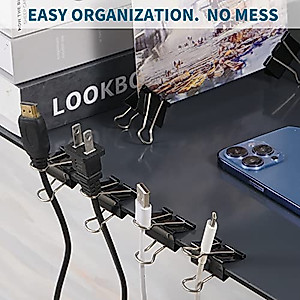 25 Pack Medium Binder Clips Paper Clamps for Paper, Universal Black Paper Clips of for Home, Office and School Use, Medium Size (1.25 Inch)