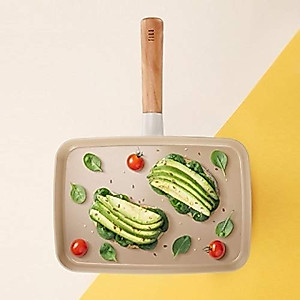 Fika NEOFLAM Brunch Pan for Stovetops and Induction | Wood Handle | Made in Korea (11.4 inches X 8 inches)