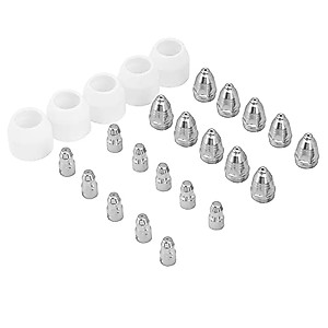 Akozon P80 Cutting Torch Consumable Accessories: 25pcs Copper Electrode Tips and Ceramic Cups