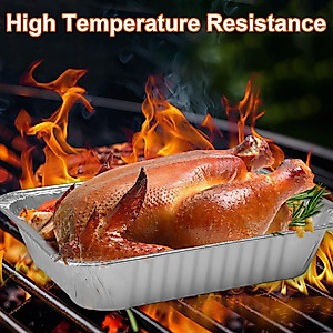 Hamjudewy Aluminum Foil Pans,25 Pack of 9x13 Heavy Duty Disposable Aluminum Pans Trays,for Cooking,Baking, Grilling,Food Prepping