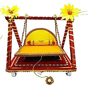 Handmade Premium Quality Ladu Gopal Ji Jhula, Janmashtami Jhula, (0 to 5 Size)