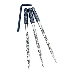 FTG Maximum Torque 6 Piece Same Size #10 (3/16") Pro Pack Countersink Drill Bit Set with 1 Depth Stop Collar 3/8" and 1 Hex Wrench plus 3 Piece Replacement Countersink Drill Bit Only with 1 Hex Wrench