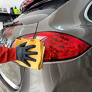 MarcoFiber Car Shammy Chamois Leather Set of 2- Absorber Chamois - Car Drying Shammy - Car Wash Leather - Shami Towel - Miracle Absorber Towel, Dry Chamois Cleaner (Yellow)