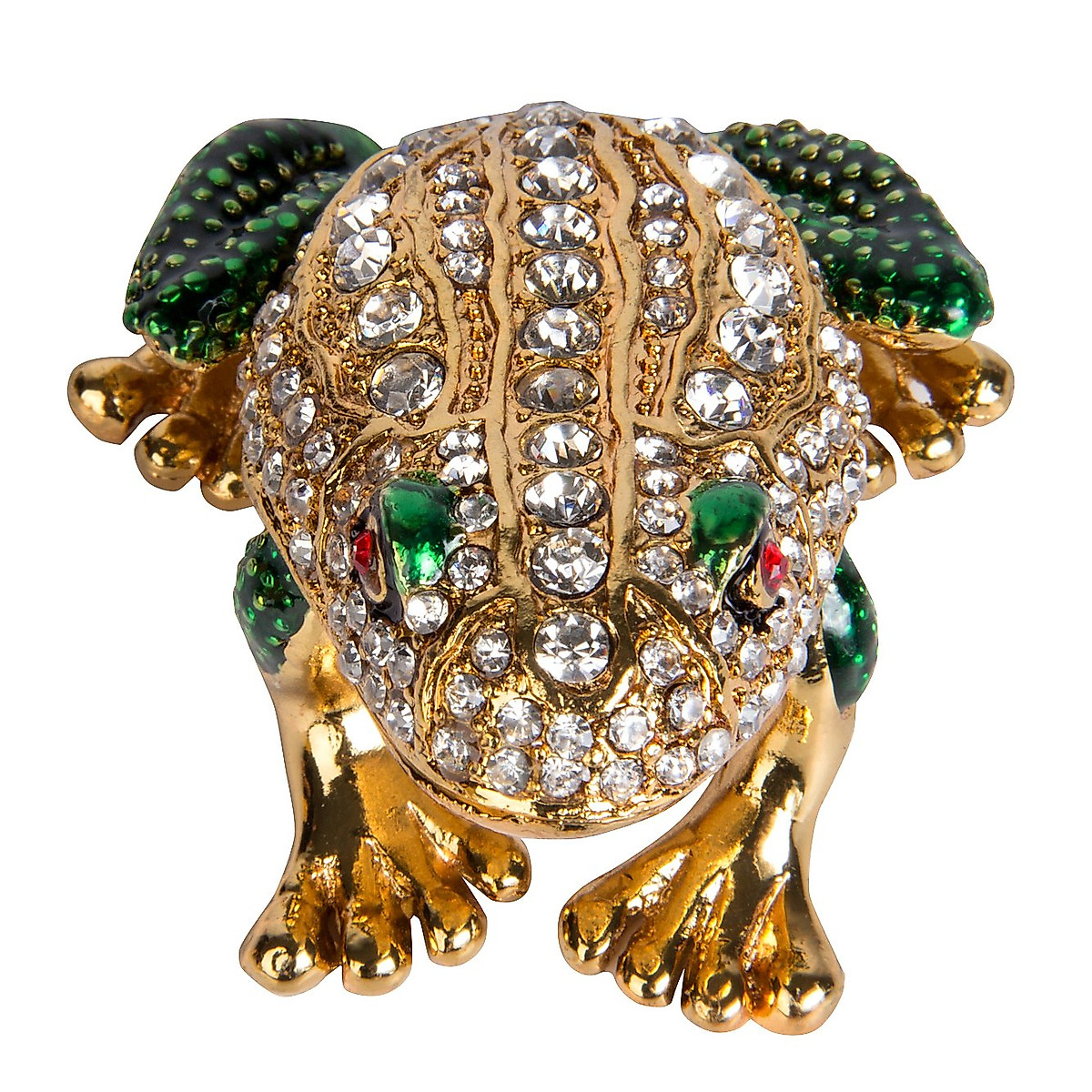 QIFU Hand Painted Enameled Frog Style Decorative Hinged Jewelry Trinket Box Unique Gift for Home Decor