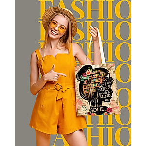 AUSVKAI Canvas Tote Bag Aesthetic for Women, Cute Bible Reusable Cloth Cotton Bags for College Shopping Beach Grocery Trendy Gifts