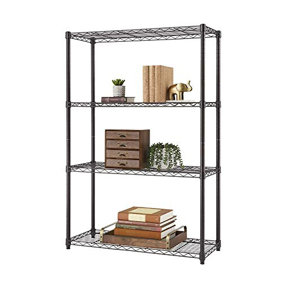 TRINITY 4-Tier NSF Wire Shelving Rack, 36 by 14 by 54-Inch, Bronze
