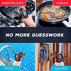KIZEN Infrared Thermometer Gun (LaserPro LP300) - Handheld Heat Temperature Gun for Cooking, Pizza Oven, Grill & Engine - Laser Surface Temp Reader -58F to 1112F - NOT for Humans