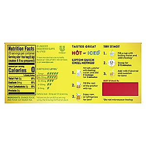 Lipton Black Tea Bags, Hot or Iced, Black tea with Caffeine, 240 Total Bags (20ct - Pack of 12)