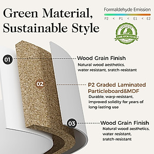 May in Color White 3 Drawer Dresser, Painted 30 Inch Tall Wood Nightstand with Storage, Wide Modern Chest of Drawers with Ball Bearing Slide for Bedroom Hallway Living Room Entryway Office