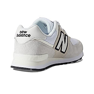 New Balance Boy's Kids 574 V1 70s Racing Lace-up Sneaker, Nimbus Cloud/Sea Salt/Black, 4 Big