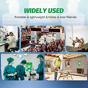 Frifreego Eye Wash Station Portable Eye Wash Kit for Emergency, Emergency Eye Wash Station with Two Bottles of 16 Ounce, Wall Mount Eyewash kit with Mirror & Emergency Sign, Personal Use, No Liquid