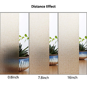 LEMON CLOUD Window Film No Adhesive Removable,Decorative Privacy Window Films,Texture Privacy Glass Film for Bathroom Office Home(35.4x78.7inches, Brown)