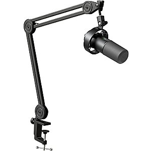 FIFINE Dynamic Microphone and Heavy Duty Boom Arm Kit,XLR/USB Podcast Recording PC Mic Set with Headphone Jack, Monitoring Volume Control, Windscreen for Vocal Streaming Voice-Over Gaming (K688+BM63)