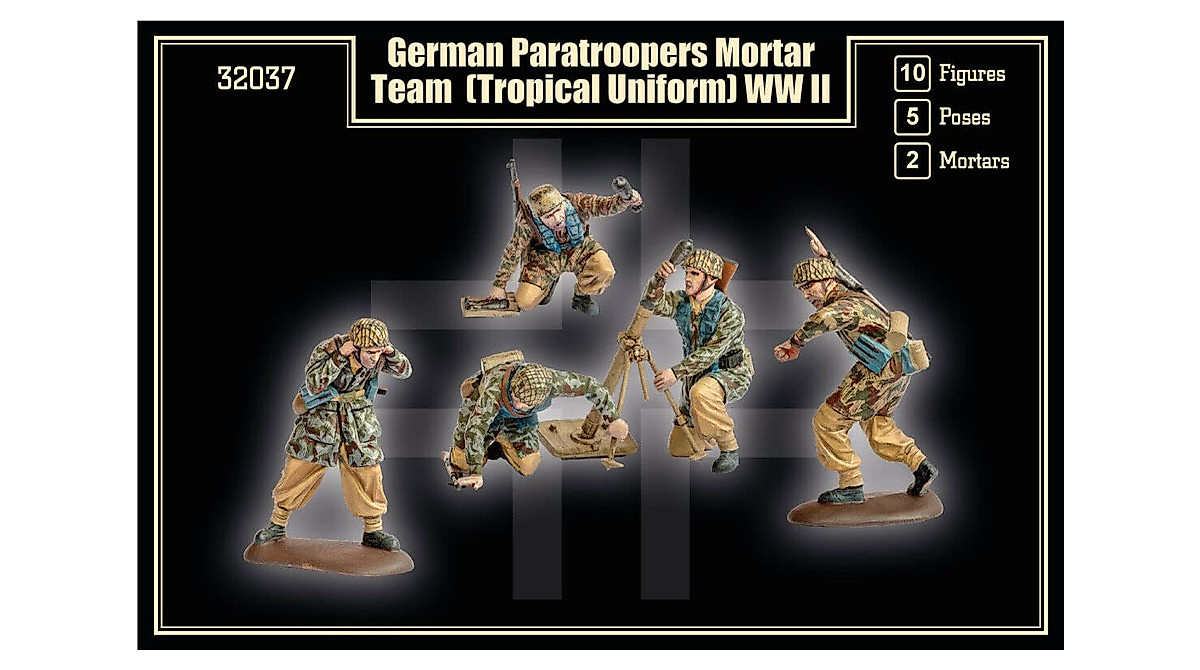 Mars Figures WWII German Paratrooper Mortar Team 1:32 Scale Model