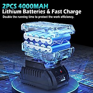 SundpeyPRO Cordless Brushless Router Tool - 21V Compact Wood Router with 2 Pack 4.0Ah Batteries - Handheld Plunge Router Trim Router for Woodworking - 6 Variable Speed & Fixed Base & Edge Guide