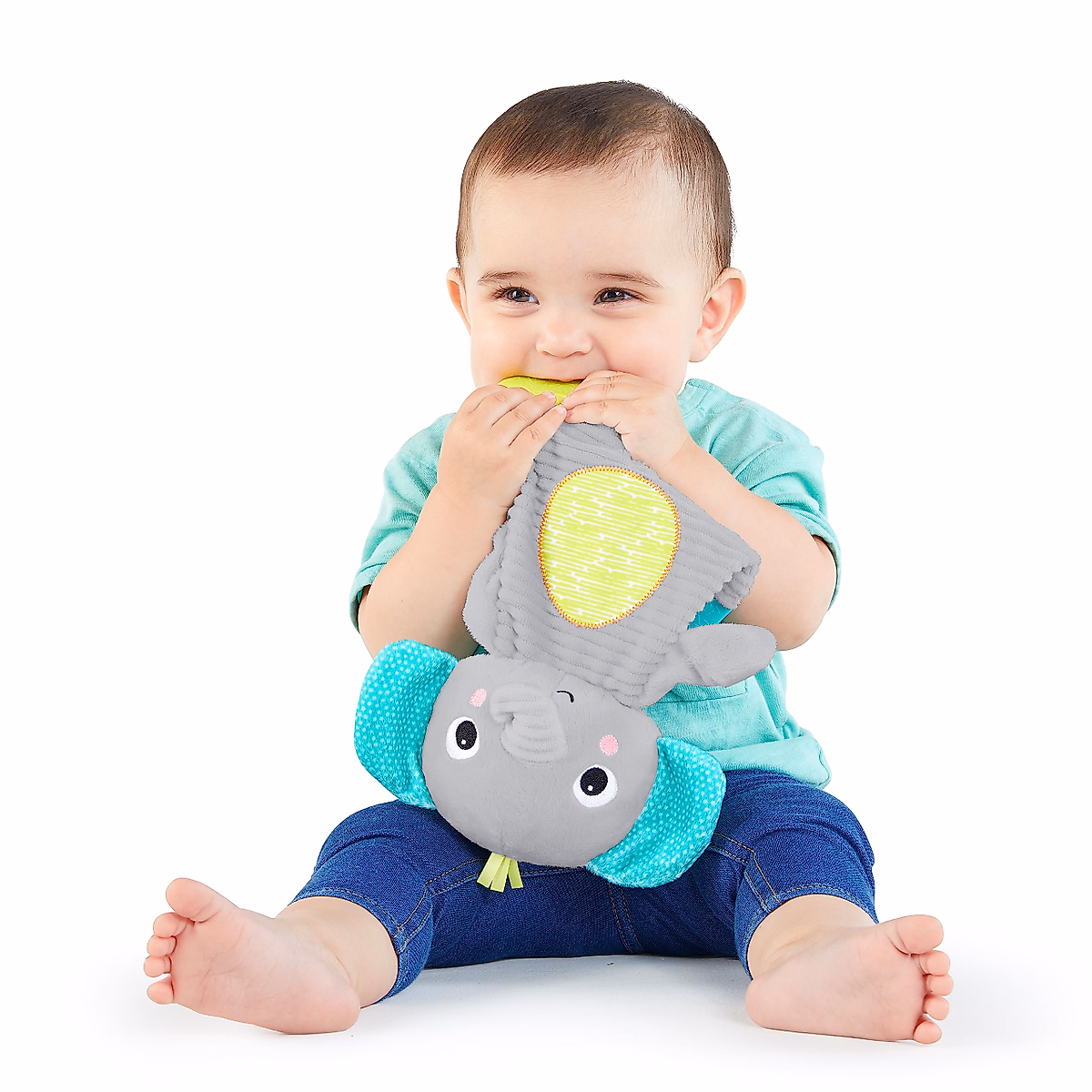 Bright Starts Snuggle & Teethe BPA-free Crinkle Teething Plush Baby Toy - Elephant