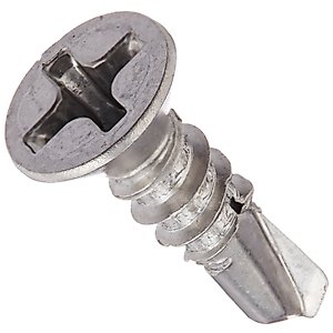 Small Parts 0608KPF410 410 Stainless Steel Self-Drilling Screw, Plain Finish, 82 Degree Flat Head, Phillips Drive, #2 Drill Point, #6-20 Thread Size, 1/2" Length (Pack of 50)