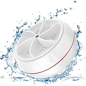 Portable Mini Washing Machine Ultrasonic Turbo Portable Washer with USB for Home Business Travel College House RV Apartment Turbo Washing Machine Cleaning Socks and Dishes