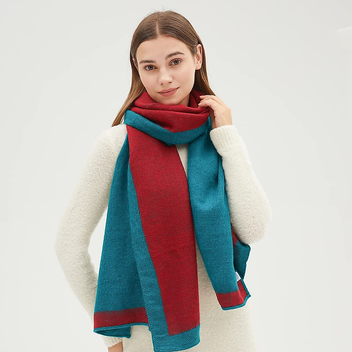 OHRAIN Scarf Soft Winter Warm Women Large Blanket Classic Tassel Plaid Wrap Shawl Scarves B33800007RAG