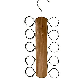 RoomForLife - Solid Wood & Metal Accessory Hanger for Small Garments, Scarves, Necklaces, Ties and More - 20 Metal Arms - Get and Stay Organized