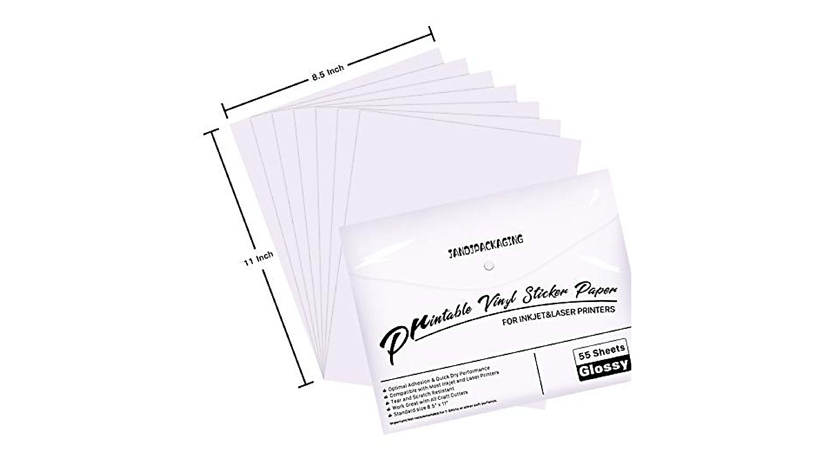 55 Glossy Waterproof Printable Vinyl for Inkjet/Laser