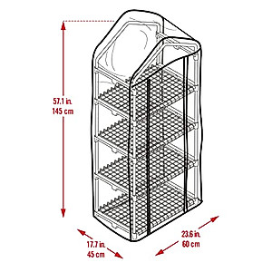 Miracle-Gro 23" x 17" x 57" All-Season 4-Tier Mini Grow House Outdoor or Backyard Easy Assembly Portable Greenhouse, Translucent