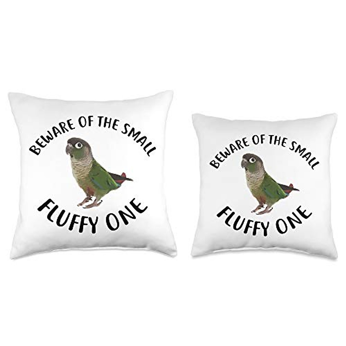 Cute Green Cheek Conure Parrot Design Funny Beware of My Green Cheek Conure Parrot Lovers Gift Throw Pillow, 18x18, Multicolor