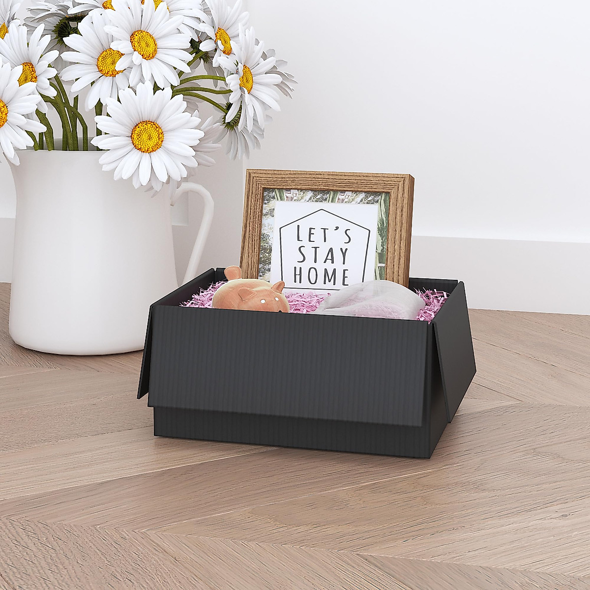 Whynonap WHYNONAP 8x6x4 inches Shipping Boxes set of 25, Packing Small Plastic Shipping Boxes for Packaging Small Business, Black Plastic Cardboard Boxes for Gifts, Mailing,, WNN25P-B864