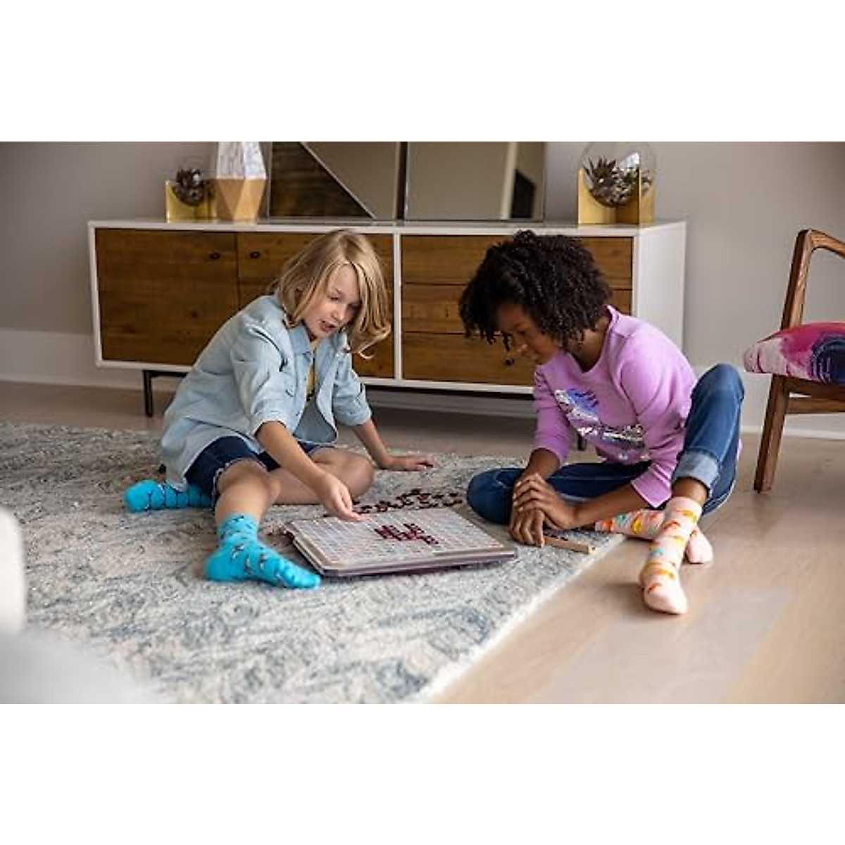 Hot Sox girls Big Conversation Starter Novelty Crew Casual Sock, Soccer (Lavender), Small-Medium US