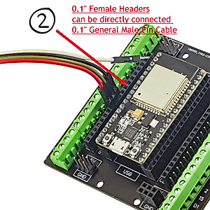 whiteeeen for ESP32 Super Breakout Board 3.81mm / 0.15" Terminal GPIO Expansion Board 3 Types Outputs for ESP32-DevKitC ESP-WROOM-32 Block PCB