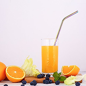 Stainless Steel Straws Iridescence Colors, Fits 30 oz Tumbler, Extra Long Reusable Ecofriendly